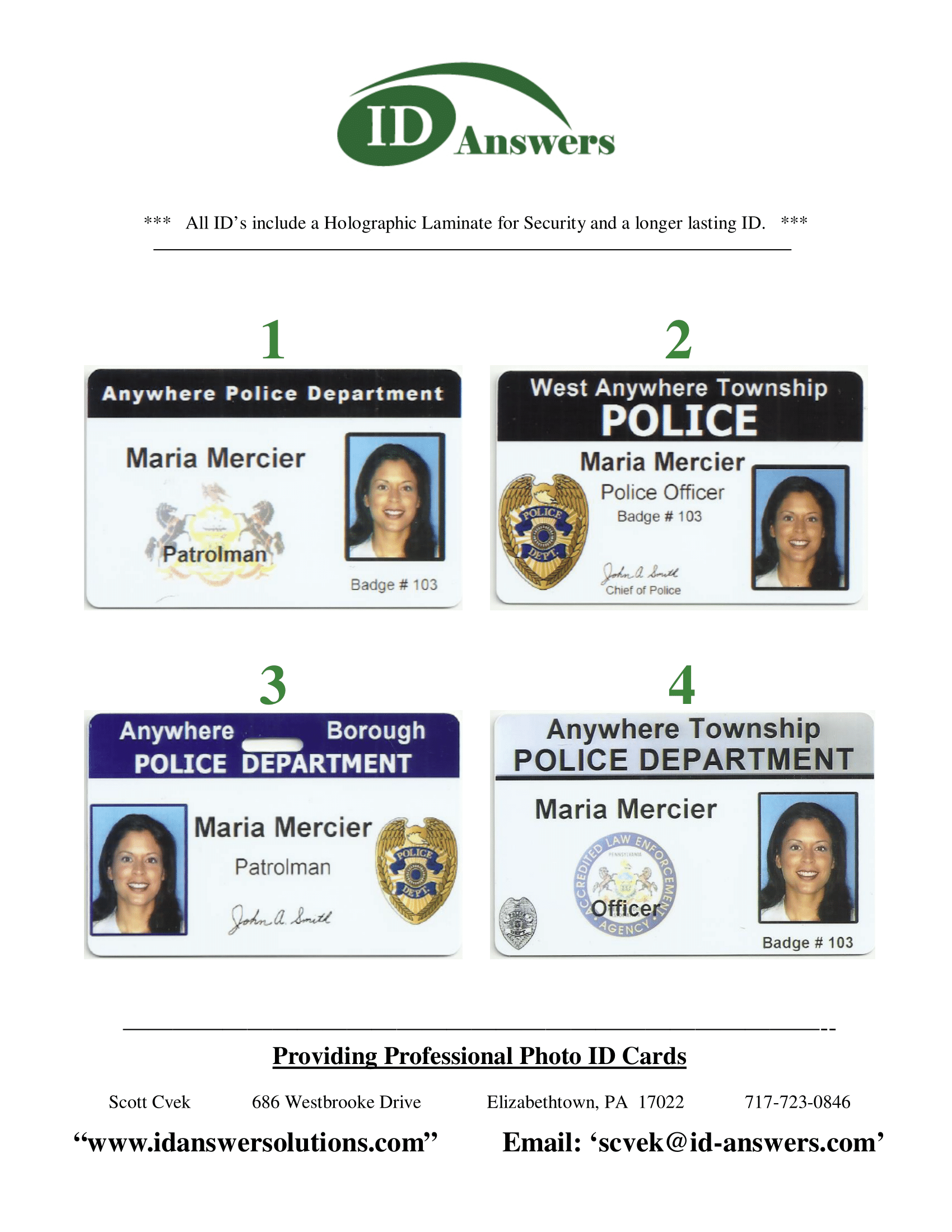 Law Enforcement / EMS / Fire Photo ID’s(New) – ID ANSWERS