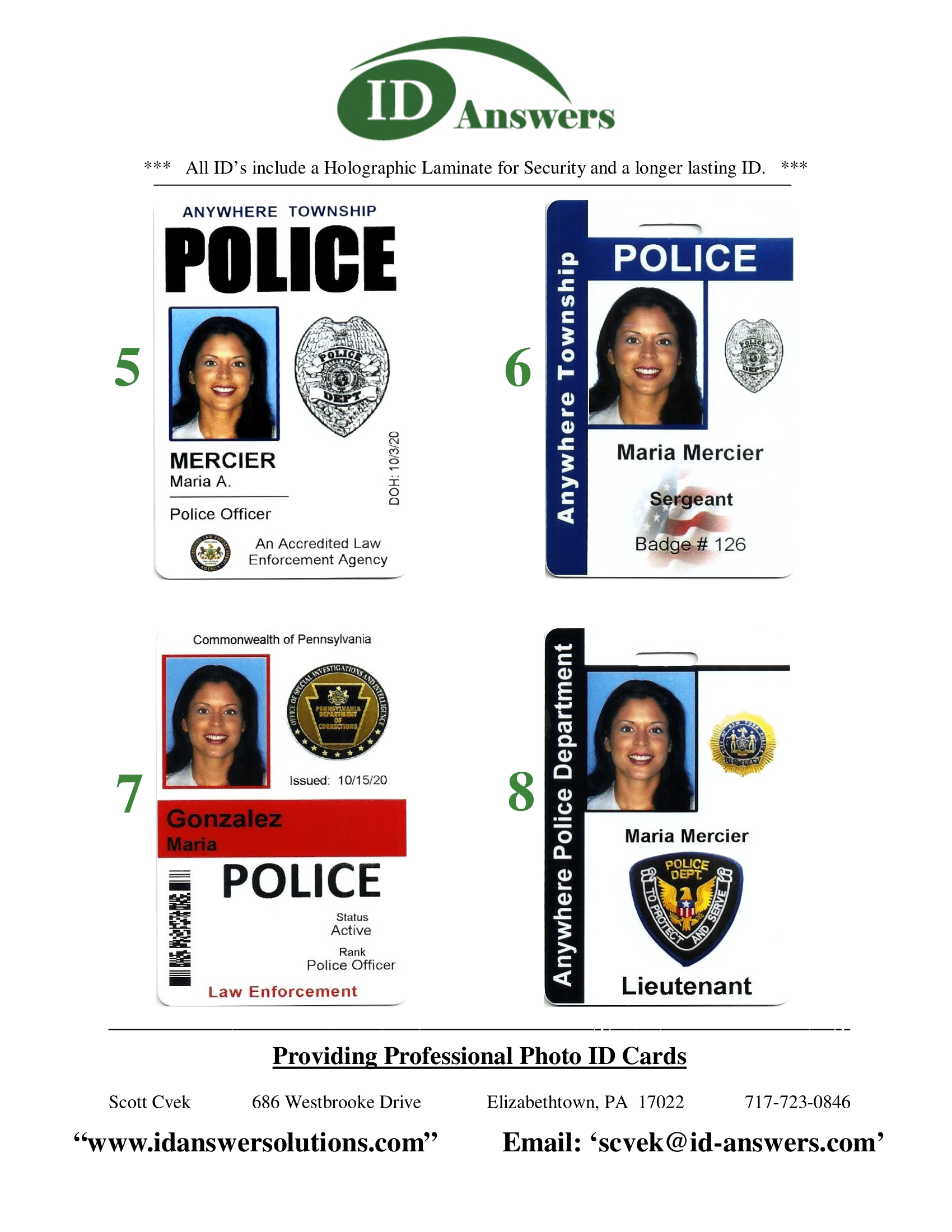 Law Enforcement / EMS / Fire Photo ID’s(New) – ID ANSWERS